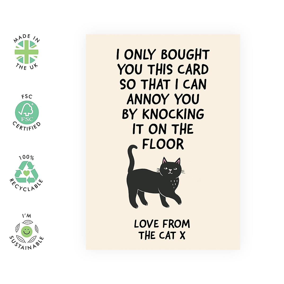 CENTRAL 23 Funny Cat Birthday Card For Fur Mom and Cat Dad - Cute Birthday Greeting Cards From The Cat - Animal Lover, Pet Owner - Comes With Fun Stickers - Made In UK