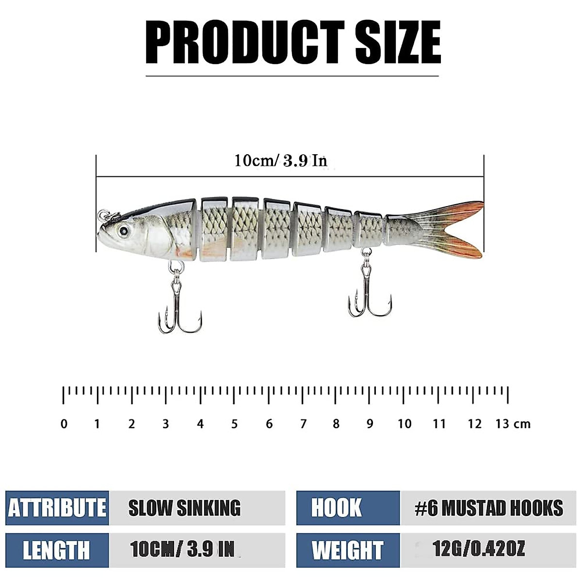 10pcs Trout 4" Fishing Lures, Slow Sinking Hard Bait for Bass, Lifelike Freshwater Saltwater Trout Perch Pike Walleye Fishing Lure Kit