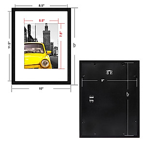 Emeyart 9x12 Picture Frame Pictures Display 6x8 with Mat or 9 x 12 Photos without Mat Black Wooden Photo Frames, Wall Mounting or Tabletop Display