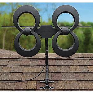 Antennas Direct ClearStream 4MAX Indoor Outdoor TV Antenna, UHF VHF, Multi-Directional, 70+ Mile Range, 4K 8K UHD, NEXTGEN TV – w/ 20-inch Mast (Black)