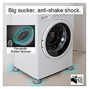 WishLotus Washing Machine Pad 4PCS, Antivibration Rubber Feet Non-Slip Shockproof Pad for Washing Machine & Dryer, Dish Washing Machine, Refrigerator, Tables, Chairs, Couches (10cm)