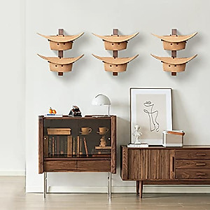 JILLMO Cowboy Hat Rack, Cowboy Hat Holder, 6 Pieces Hat Rack for Cowboy Hats with Wooden Board, Metal Hat Holder Organizer for Hat Collection