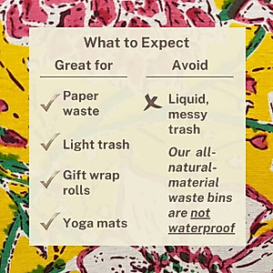 Waste Basket | Decorative Small Waste Basket | Cute Bedroom Trash Can | Pink Trash Can (Yellow & Pink)