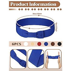 Tigeen 6 Pcs Stretchable Bowknot Hat Band Cowboy Hat Bands for Women Hat Bands Hat Ribbon Panama Straw Hat Accessories (Retro Colors)
