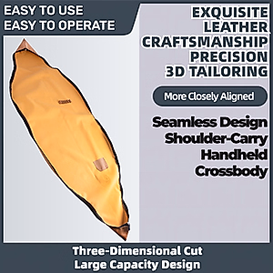 ZSHJGJR Traditional Takedown Recurve Bow Case - 60 inch Archery Bow Cases, PU Leather Recurve Bow Case with 6 Arrow Slots, Moisture, Splash & Sun Protection Mounted Archery Bow Bag Accessory