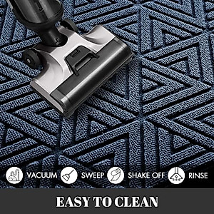 Yimobra Door Mat Outdoor Entrance, Heavy Duty Durable Front Welcome matt for Outside Home Entry, Doormat for Back Patio Floor Porch Garage Office, Low Profile, Easy Clean, Waterproof, 29.5 x 17, Blue