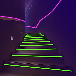 yuntop 6 Colors Neon Cloth Tape Fluorescent UV Blacklight Glow Neon Party Fiesta Party Blacklight Reactive Glow in The Dark Neon Gaffer Cloth Tape Supplies for Events Adhesive Black Light Tape Sets