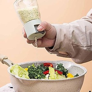 Moisture Proof Salt And Pepper Shakers Precise Quantitative Push Type,Quantitative Seasoning Bottle,Precise Quantitative Push Type (2Pcs-A)
