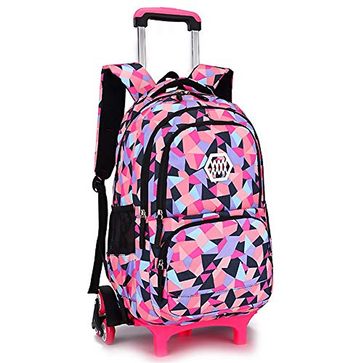 Girls Rolling Backpack Kids Backpack with wheels for Middle school Trolley Luggage