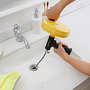 Amazon Basics Plumbing Snake and Storage Bag, 25-Foot, Black and Yellow, 8.85 x 6.49 x 6.1 inch