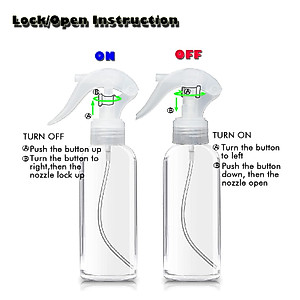 KwoKmarK Small Spray Bottles, Hair Spray Bottle 3.5oz/100ml Clear Plastic Fine Mist Travel Size Mini Empty Bottle Set Refillable Reusable Liquid Container for Essential Oils Water Squirt (4 Pack)