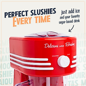 Nostalgia Coca-Cola Frozen Drink Maker and Margarita Machine for Home - 40-Ounce Slushy Maker with Stainless Steel Flow Spout - Easy to Clean and Double Insulated - Red