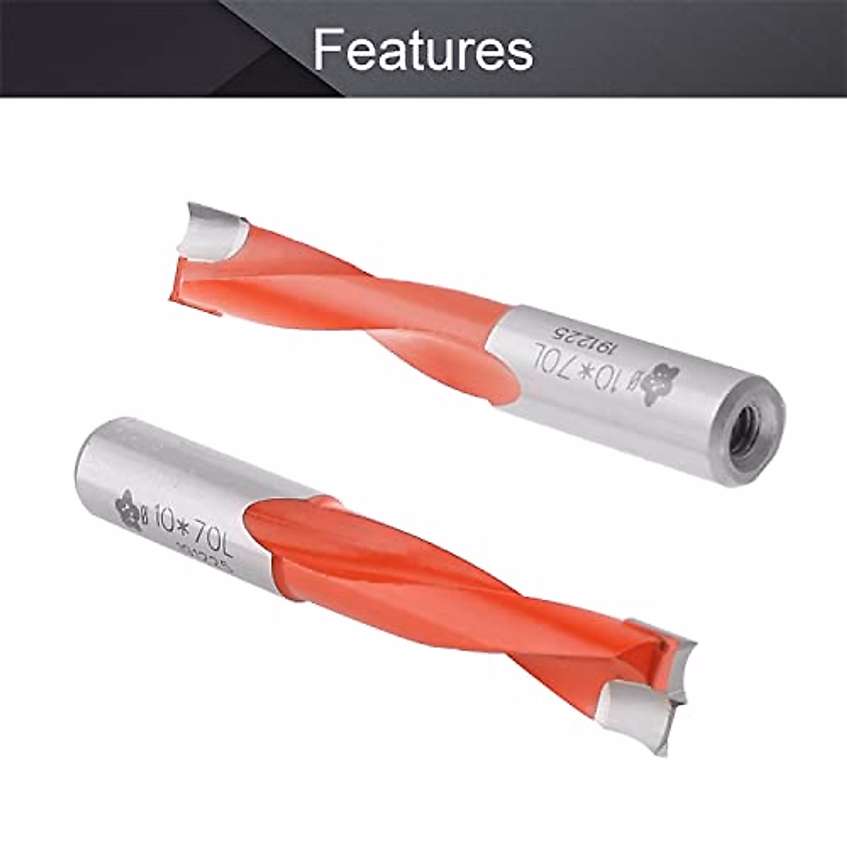 Utoolmart Brad Point Drill Bits for Wood 10mm x 70mm Forward Turning HSS for Woodworking Carpentry Drilling Tool 2pcs