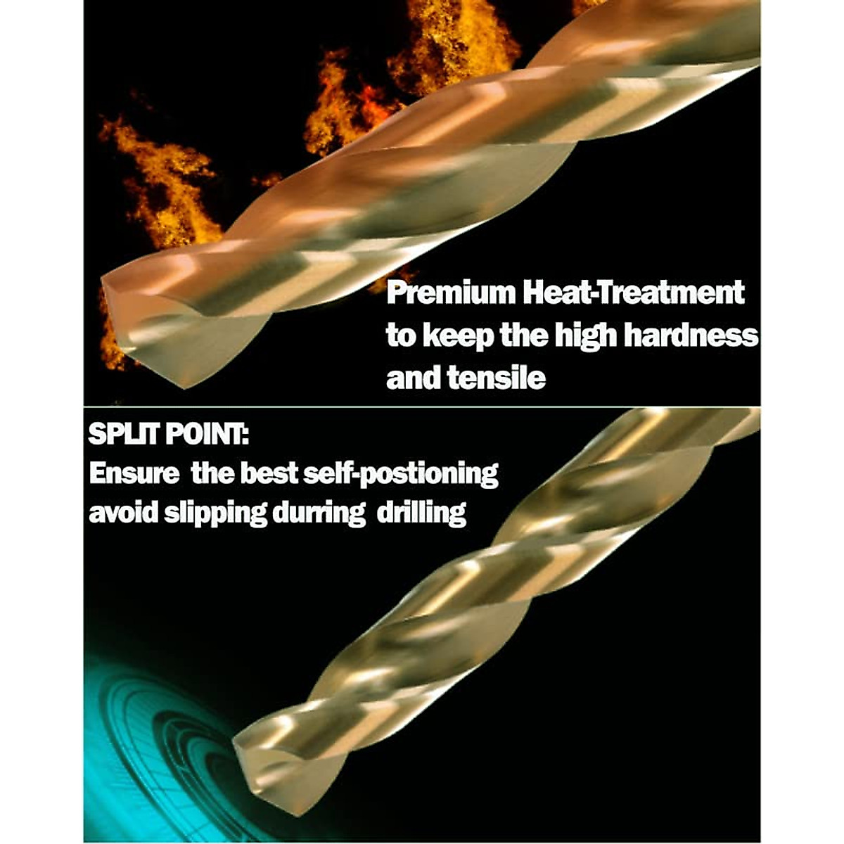 Cobalt Drill Bit 3/32 in. HSS Co M35 Jobber Length Twist Drill Steel Metal-10Pcs