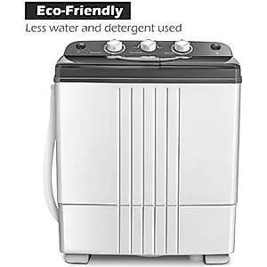 FUTADA Washing Machine, Twin Tub Washer, 20Lbs Capacity Washer & Spinner, Durable Design Energy Saving, w/Inlet and Drain Hose, Compact Laundry Machines for Apartment, Home, Dorm Gray