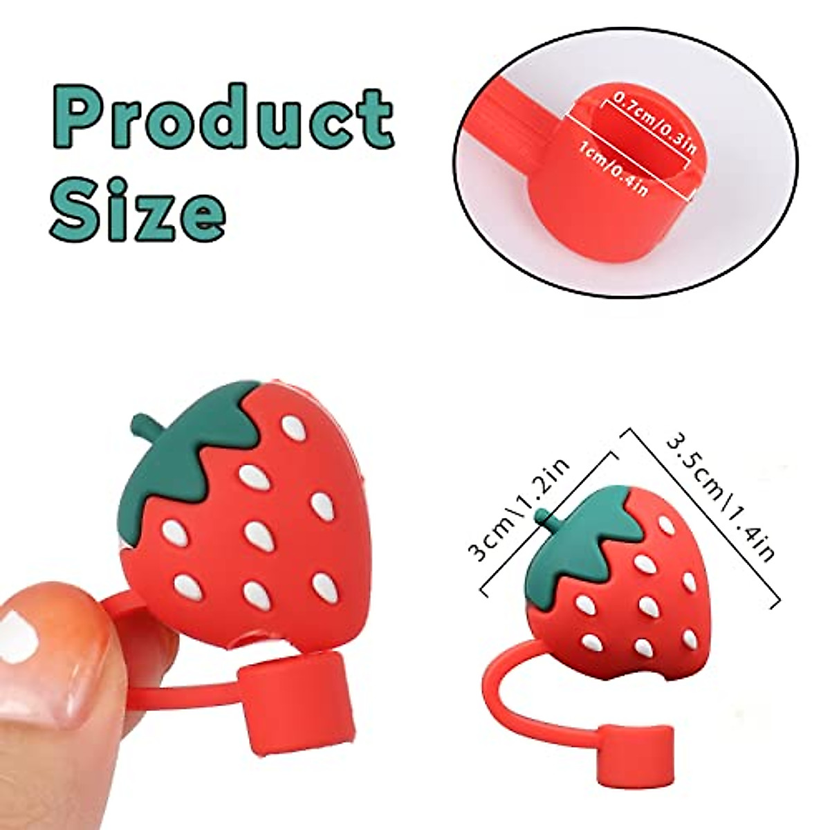 Silicone Word Straw Cover Cute Reusable Drinking Straw Caps Lids Dust-Proof Straw Plugs for Straw Tips for Home Kitchen Accessories (D-8PCS)