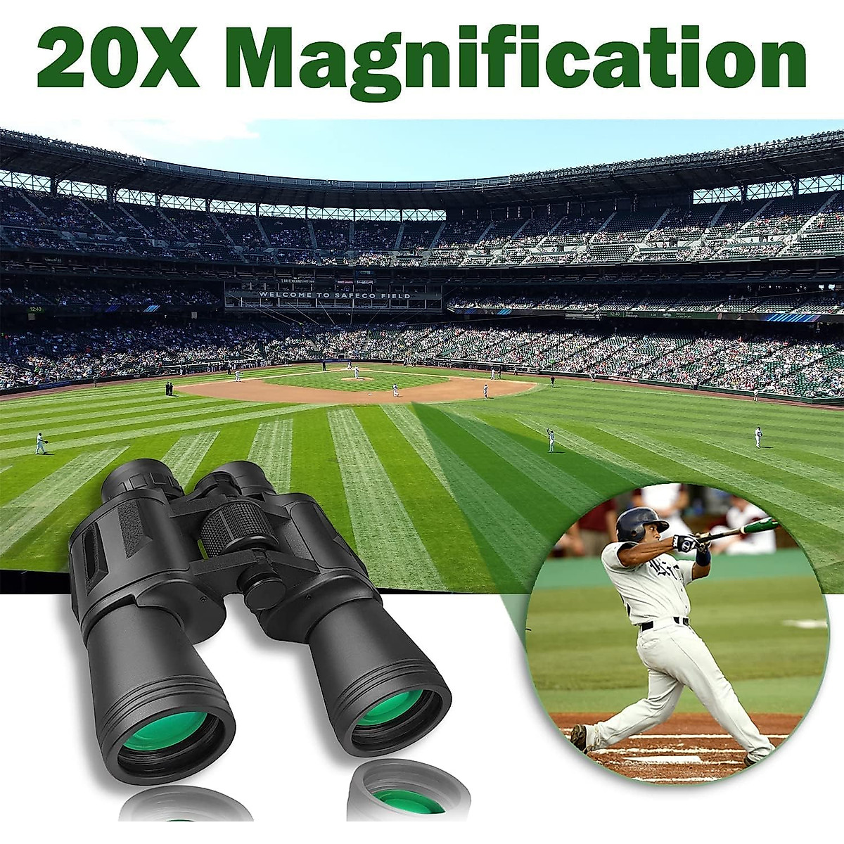 20x50 Binoculars for Adults, Binoculars HD High Powered Professional Binoculars for Bird Watching Travel Stargazing Concerts Outdoor Sports-BAK4 Prism FMC Lens,Waterproof, Fogproof with Phone Adapter