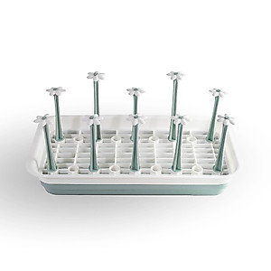 L-WASH Large Countertop Bottle Drying Rack - Ideal for Insulated Water Bottles, Drinking Glasses, Sports Bottles, Baby Bottle Drying Rack, Tumblers, Mugs, Bottle Washer