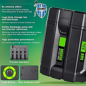 Jialitt 5.0Ah 56V Lithium-Ion Replacement Battery for 56V Cordless Power Tool BA2800 BA4200 BA1400 CS1604 CS1804 CS1403 HT2400 LB6504 LB5804 LB6500 LB4800 HTA2000 Tools (NOT FOR Power Station PST3040)