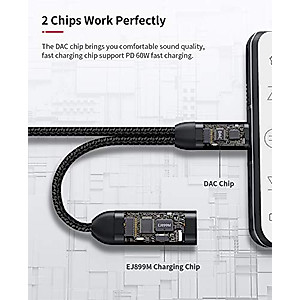 NIMASO USB Type C to 3.5mm Headphone and Charger Adapter, 2 in 1 Headphone Jack Charging Power Aux Cable Compatible with Pixel 4 3 XL, Galaxy S21 S20 S20+ Plus iPad Pro Air 4 Mini 6