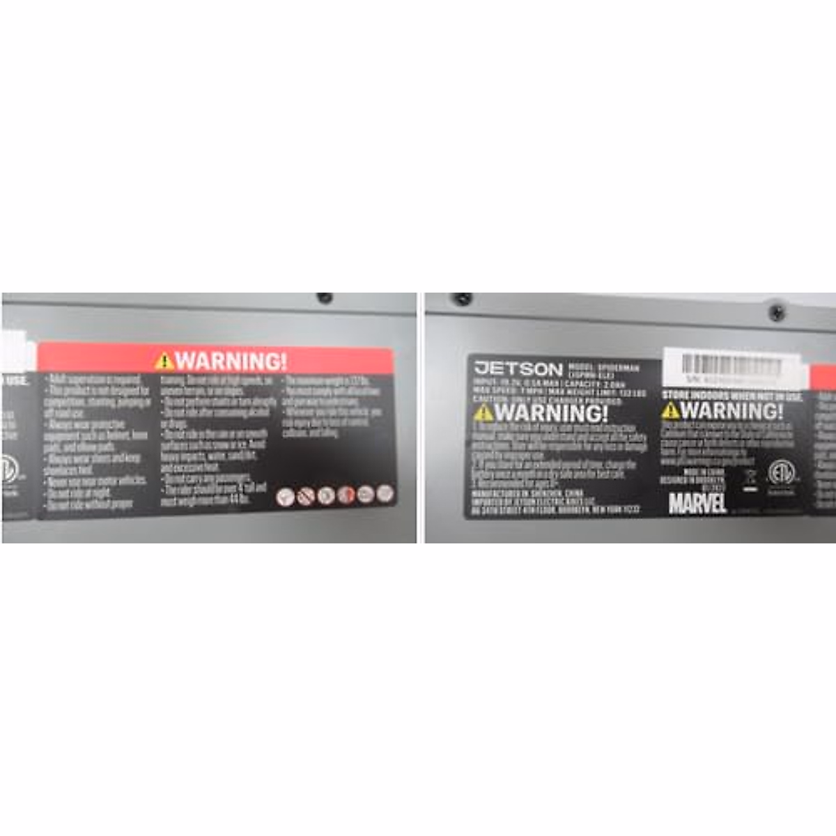 Jetson Marvel Spider-Man Kids' Electric Scooter, 7 Miles Per Hour, 4 Miles Max Range, 60-Watt Motor, Light-Up Deck, Height-Adjustable Handlebar, Ages 8+, JSPMN-ELE