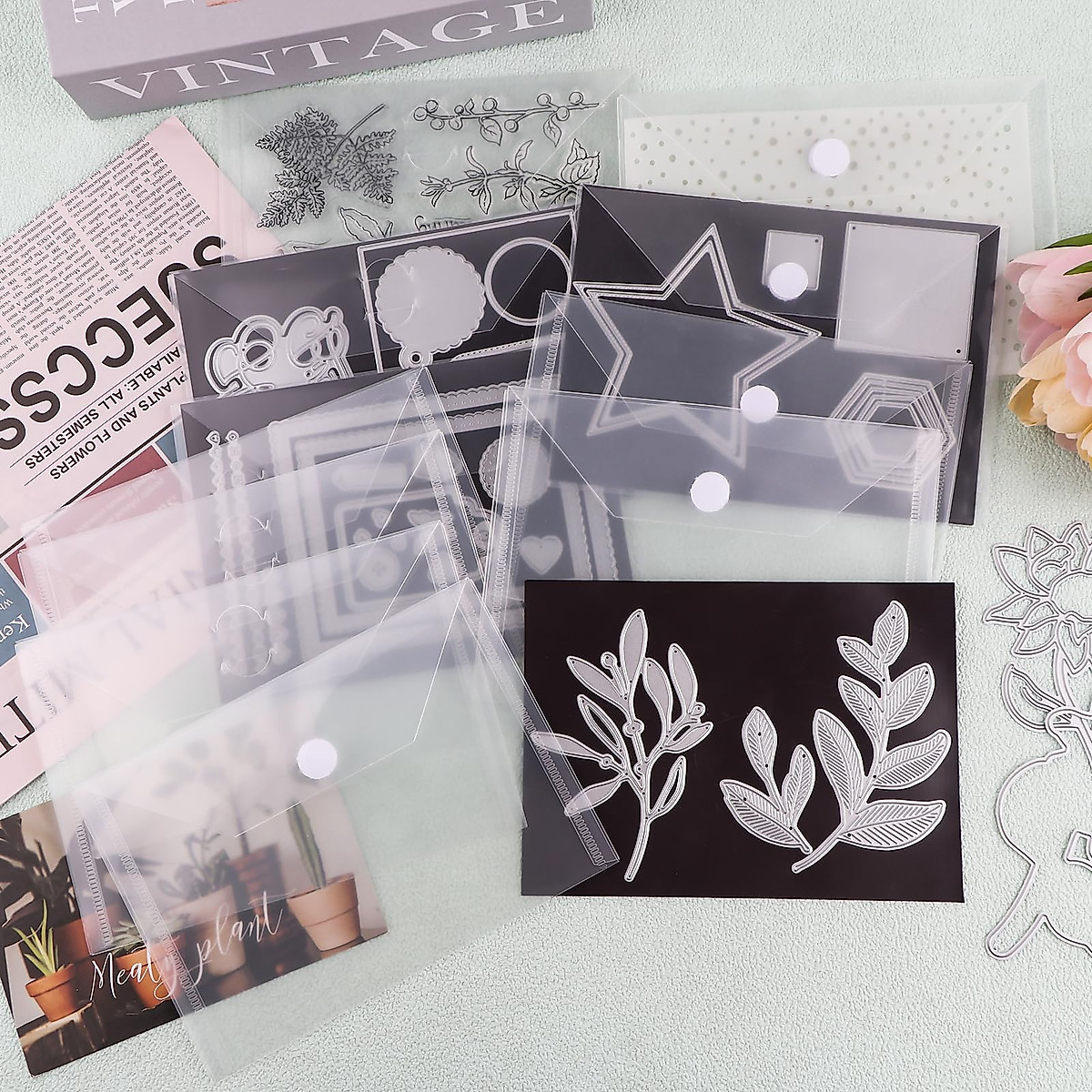 Briartw 10 Sheets 6.9x5" 0.3mm Thick Single Sided Magnetic Sheets Flexible Rubber Sheets for Metal Dies Storage and Organize Scrapbooking Tool Craft Supplies Rubber Magnetic Sheets Set