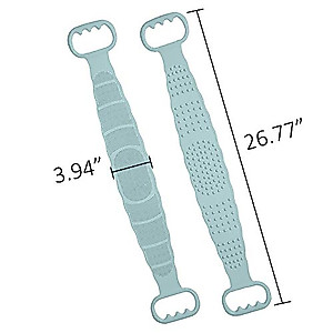 Silicone Back scrubber, Multifunctional Dual Sided Back Scrubber SiliconeDead Skin Removal,Exfoliating Bath Brush Soft,Silicone Massage Bathroom,Long Strap Back Scrubber Body Cleaning Shower(Green)