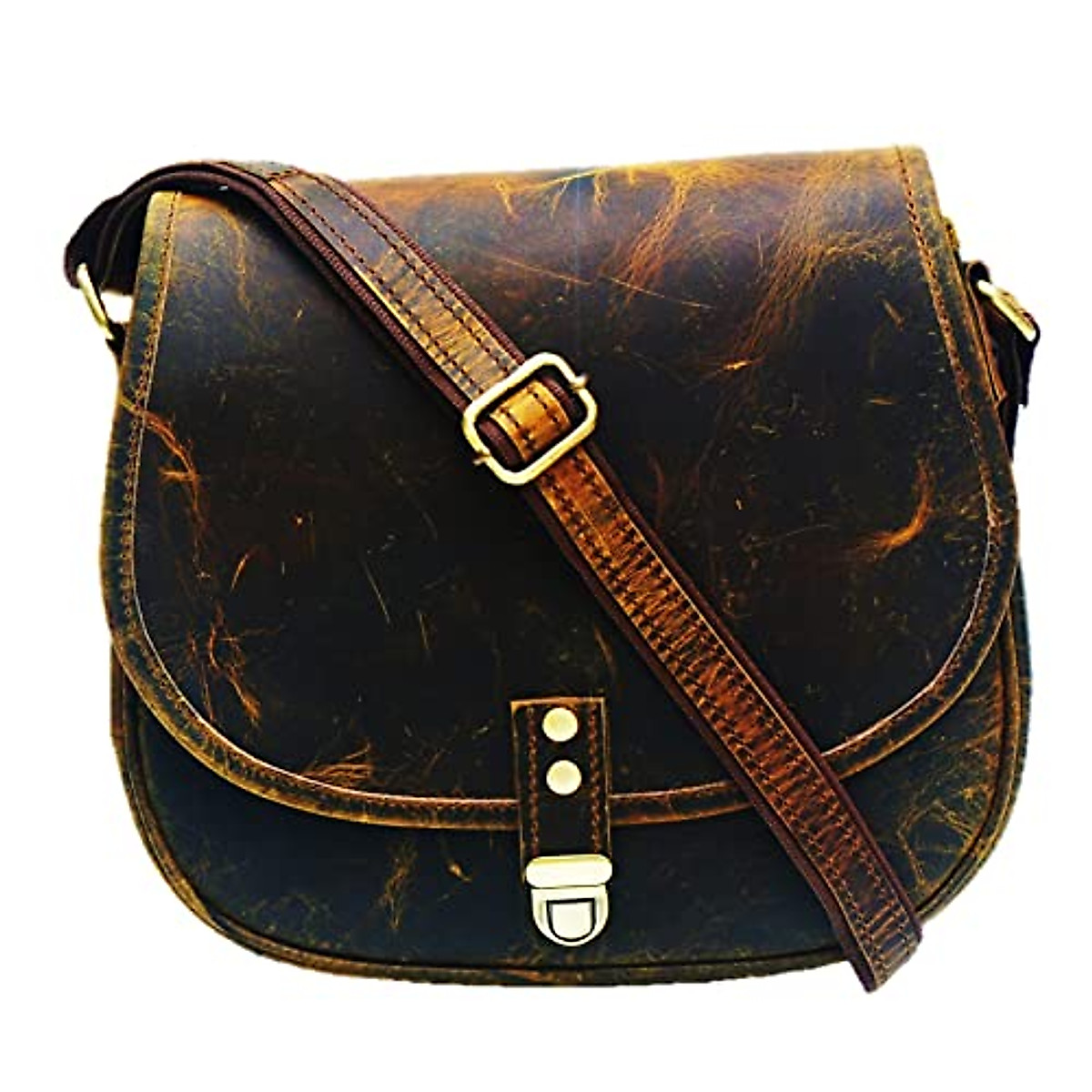 Jony Vintage Crossbody Bags for Women, Vegan Medium Purse Saddle and Satchel Handbags, Leather (H 9 X L 11 X W 3)