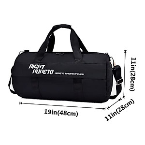 Sutmdo Gym Bags for Men and Women, Lightweight Carry-On,Sport Duffel bag with Shoe and Wet Compartments, Duffel Bag for School Practice or Overnight Travel Weekend (10black)