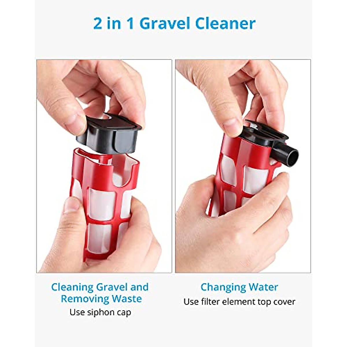NICREW Automatic Gravel Cleaner, Electric Aquarium Vacuum Cleaner, 2 in 1 Sludge Extractor for Medium and Large Tanks