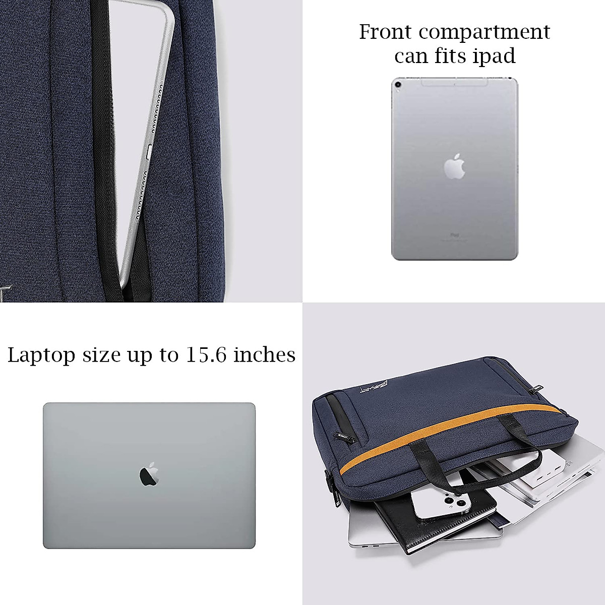 BE SMART Business Laptop Carrying Case bag, Briefcase Messenger Bag fits 15.6 inch Computer, Crossbody Shoulder Bag with RFID Pocket for Work or travel, Man & Woman