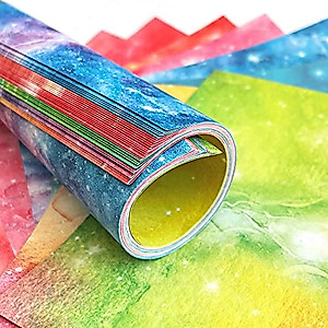 Origami 6x6 Paper Kit 50 Sheets 12 Vivid Colors Double Sided Printed Traditional Patterns Square for Arts Crafts Projects, Gradient Colors
