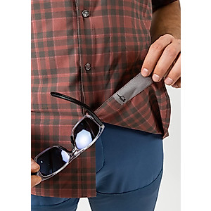 Club Ride Apparel Men's Detour Short Sleeve Cycling Jersey, Comfort Snap Down Top, Moisture Wicking Riding Shirt with Pocket, 50 UPF Breathable Bike Shirt, Wood Rose/Dusty Olive, Small