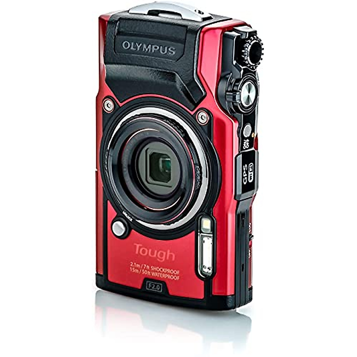 Olympus Tough TG-6 Waterproof Camera, Red, Bundle with: Sandisk 128GB Ultra Memory Card + Inspire Digital Cloth