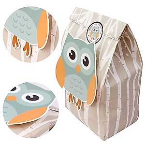 OurWarm 24pcs Woodland Party Favor Bags, 3D Animals Candy Treat Gift Bags with Thank You Stickers for Kids Woodland Animals Theme Baby Shower Birthday Party Decorations Supplies, 6 Styles