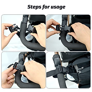 Miracle Baby Stroller Organizer Bag for Mom,Universal Stroller Storage Caddy Diaper Bag- Compatible with Most Stroller - Multifunctional Larg(Black)