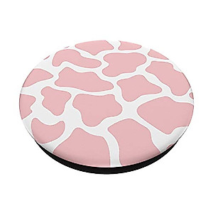 Cow Print Pattern in Pastel Pink PopSockets Swappable PopGrip