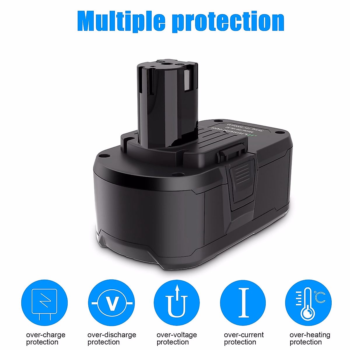 2 Pack 6.0Ah 18V Battery Replace for Ryobi 18V Lithium Battery, Compatible for Ryobi One 18V P108 P102 P104 P197 P190 P103 P105 P107 P109 18 Volt Power Tools