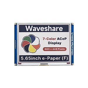 Waveshare 5.65inch Colorful E-Paper E-Ink Display Module Compatible with Raspberry Pi 4B/3B+/3B/2B/B+/A+/Zero/Zero W/WH/Zero 2W Series Boards 600×448 Pixels ACeP 7-Color