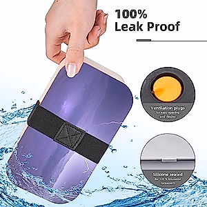 Lightning Storm Adult Lunch Box, Bento Box, With Cutlery Set Of 3, 2 Compartments, Rectangular, Lunch Box For Adults