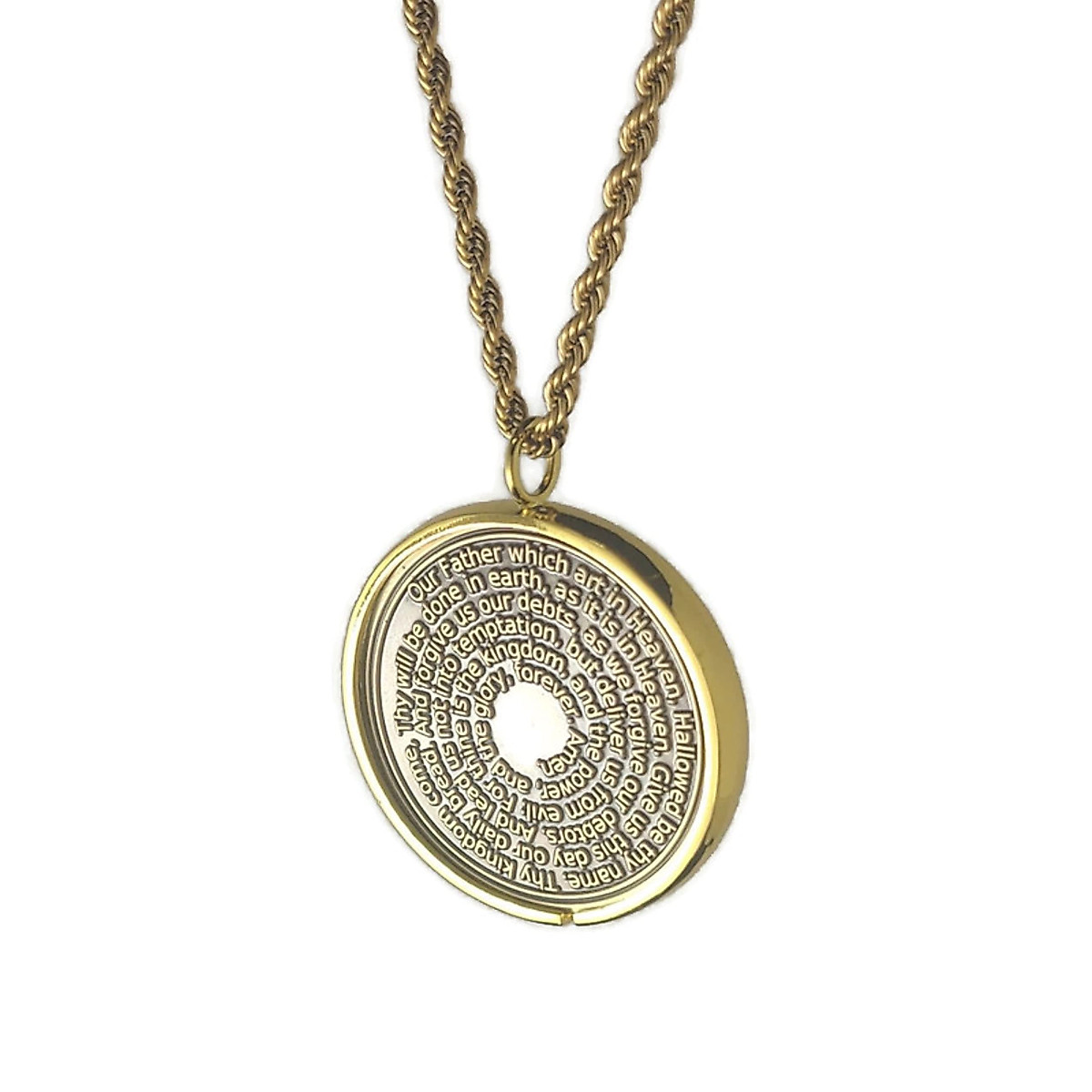Our Father Prayer + 72 names of God + 1FitAll King Solomon Coin bezel kabbalah seal talisman Necklace