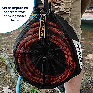 Camco Rhino 25Ft Clean-Out Camper & RV Black Water Hose - Features a Heavy-Duty PVC Design & Bright Orange Color - Clean-Out Camper Black Water, Grey Water or Tote Tanks - 5/8” Inside Diameter (22990)