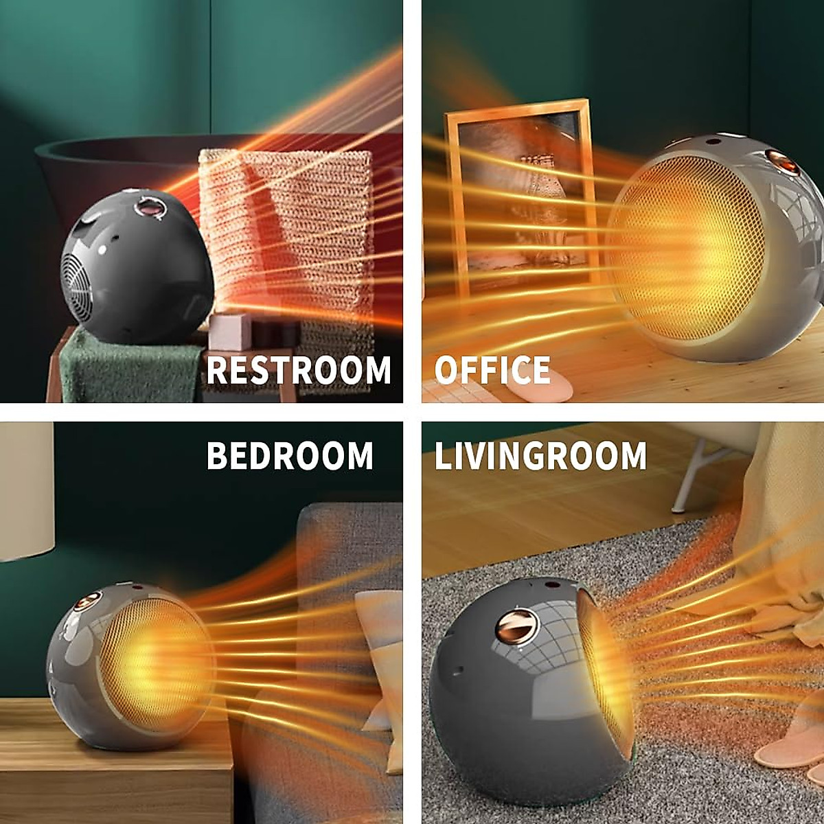 Coplax 1500W Portable Electric Space Heater with Thermostat, 1S Fast Heating, Overheating & Tip Over Protection, Safe for Office, Home Indoor Use, Super Quiet Heater Fan, Heating Up to 400 Square Feet