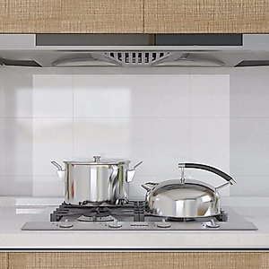 FACULX Kitchen Backsplash Wall Protector Transparent Adhesive Film Kitchen Oil Proof Sticker Self-Adhesive Protective Film Removable Paper for Cupboard Household 60cmX3mX0.1mm