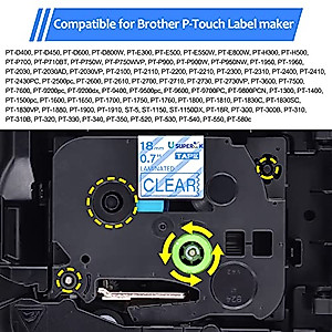 USUPERINK 2PK Compatible for Brother P-Touch Label Maker Tape TZe-143 TZ-143 TZe143 TZ143 Blue on Clear 18mm 3/4 inch 0.7'' x 26.2ft Laminated TZe TZ Label Tape for PT-2700 2710 2730 2730VP