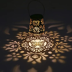 dsfen 2PCS D C 2V 0.04W Solar Powered Energy LEDs Lantern Light Outdoor H anging Lamp IPX4 Water Resistance Built-in 400mAh High Capacity Rechargeable Cell for Patio Garden Courtyard Pathway