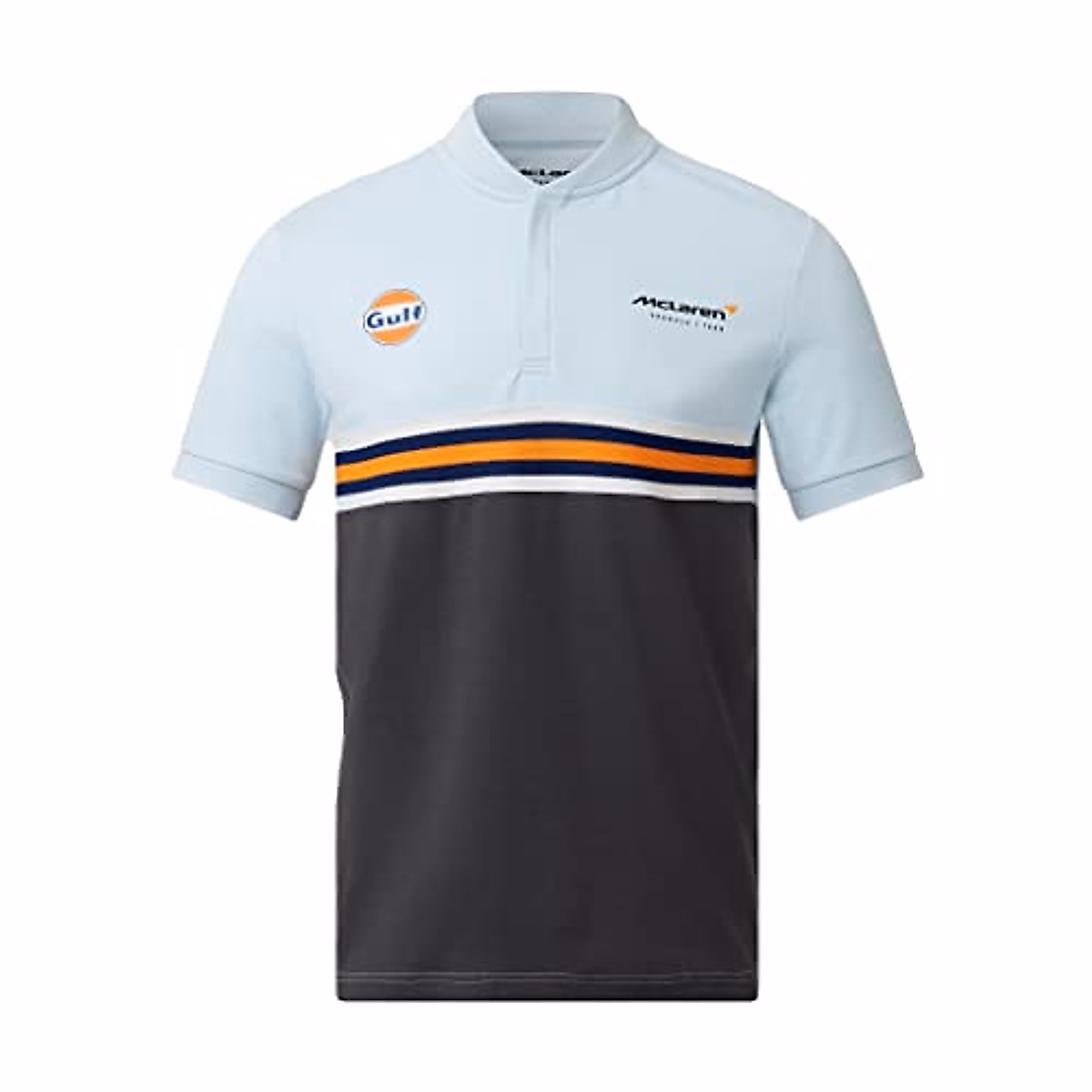 McLaren F1 Gulf Collaboration Men's Classic Striped Polo Shirt Blue