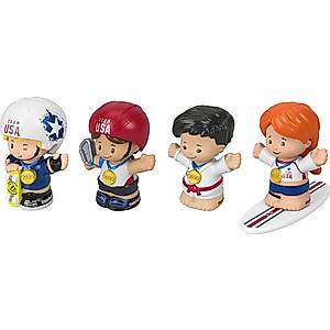 Little People Collector Team USA New Sports Set, 4 Athlete Figures in Gift Package for Fans Ages 1 to 101 Years