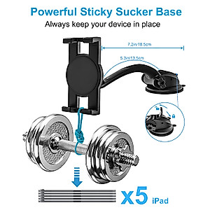 woleyi Car Dashboard Tablet Mount, Car Dash Tablet & Phone Holder with Strong Sticky Gel Suction Cup for iPad Pro 9.7, 11, 12.9 / Air/Mini, iPhone, Galaxy Tabs, More 4-13" Smart Phones and Tablets