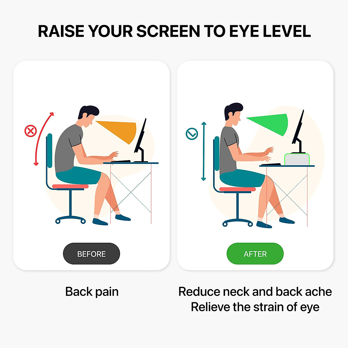AMT Premium Acrylic Monitor Stand Clear Monitor Stand Clear Monitor Riser Laptop/PC/Multimedia Monitor Stand for Home Office